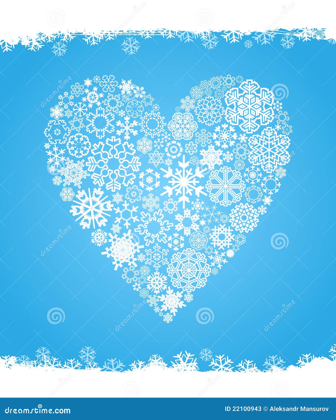Snow heart stock vector. Illustration of cold, winter - 22100943
