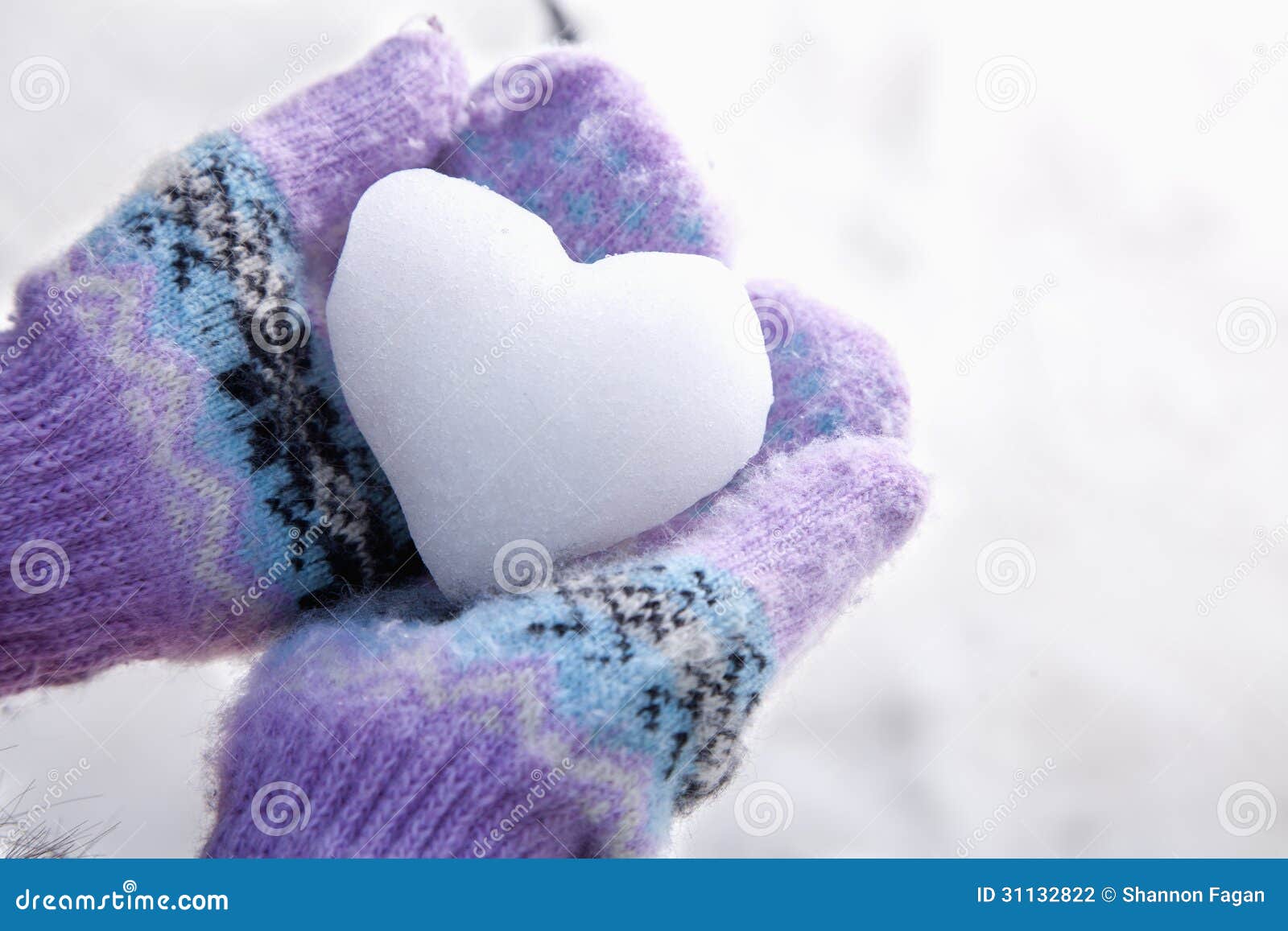 Snow Heart in Hands with Mittens Stock Photo - Image of snow, playful ...