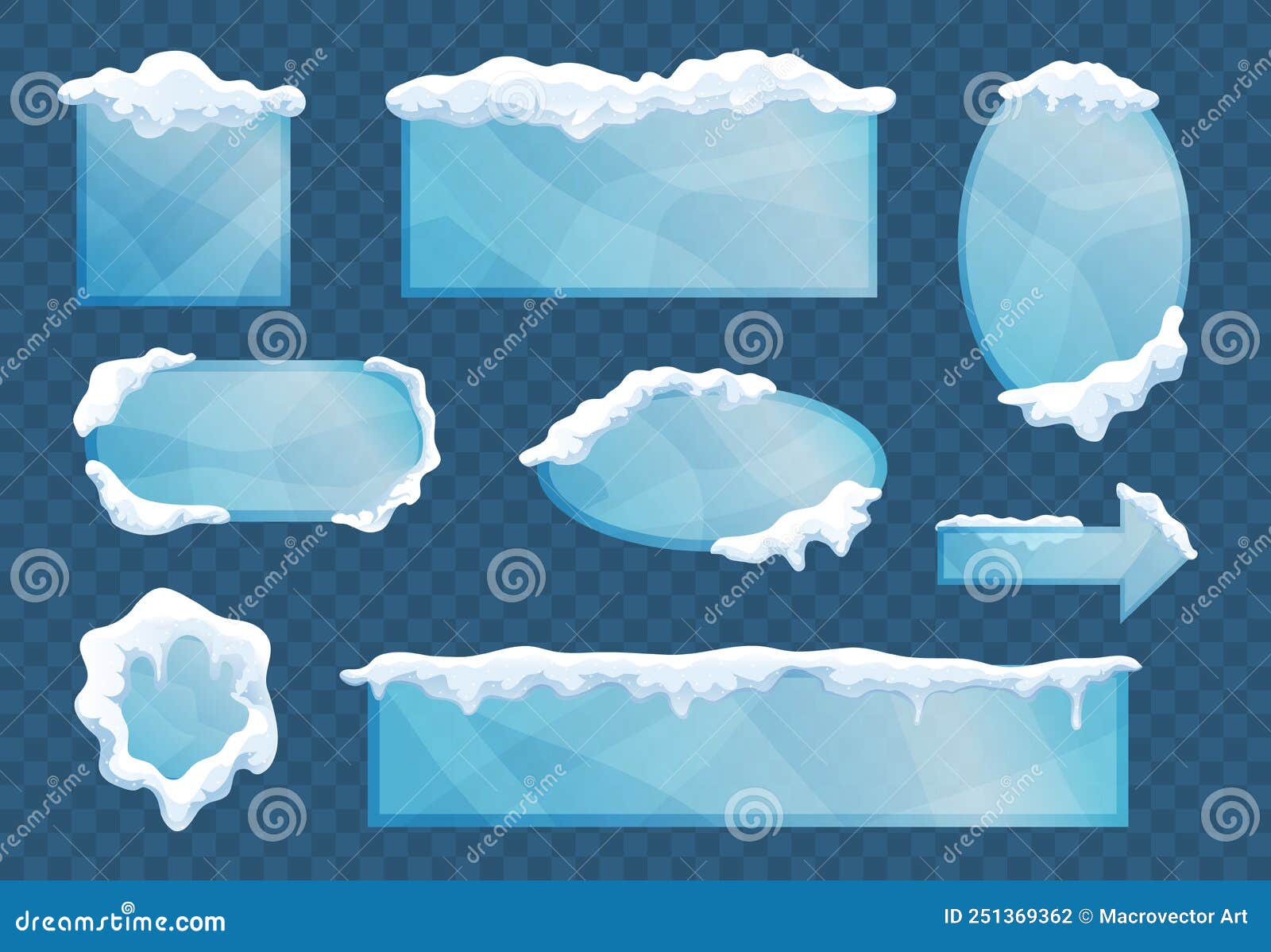 Snow Ice Cap Set stock vector. Illustration of isolated - 251369362