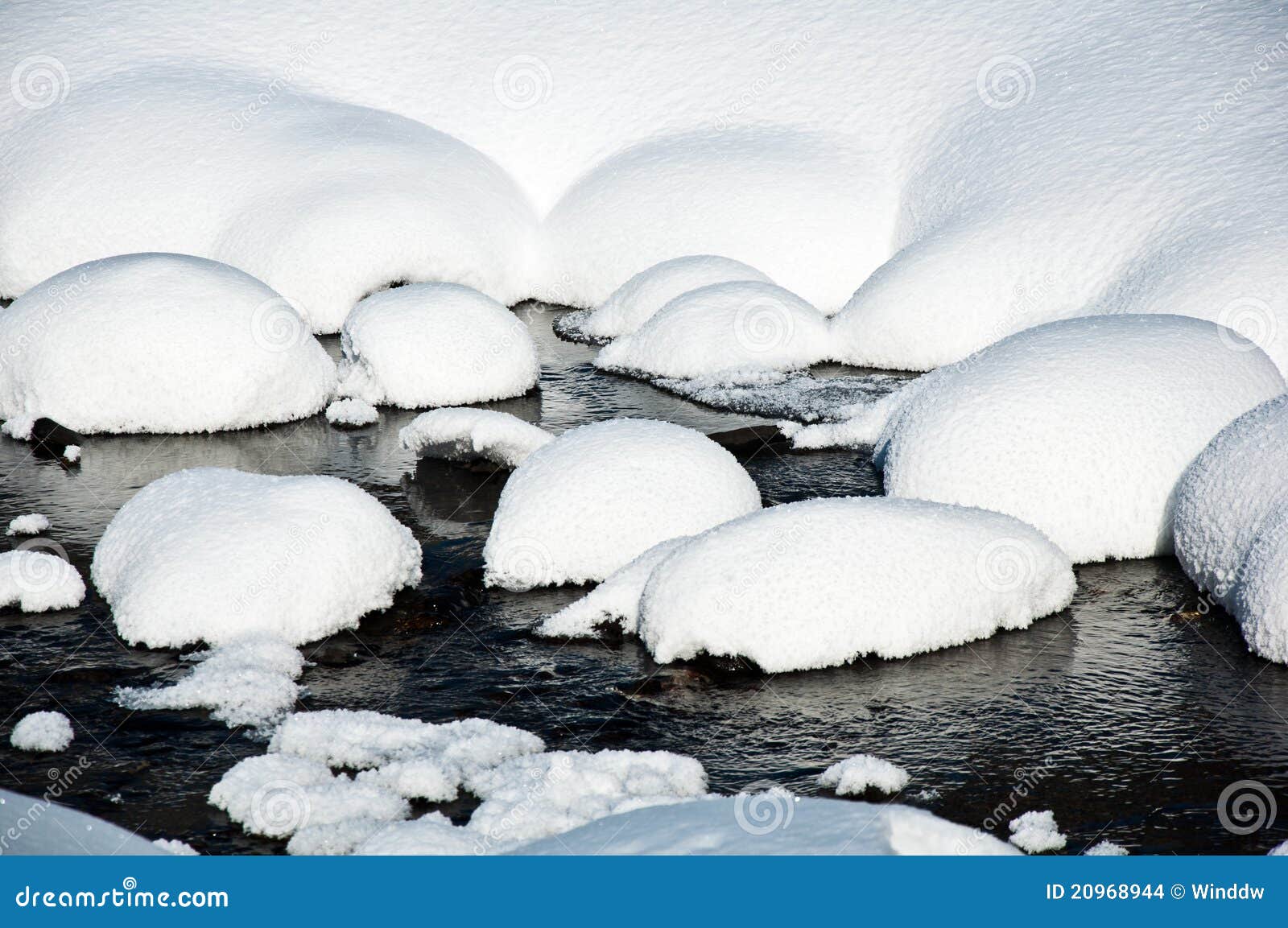 Snow and ice covered creek stock photo. Image of scenery - 20968944