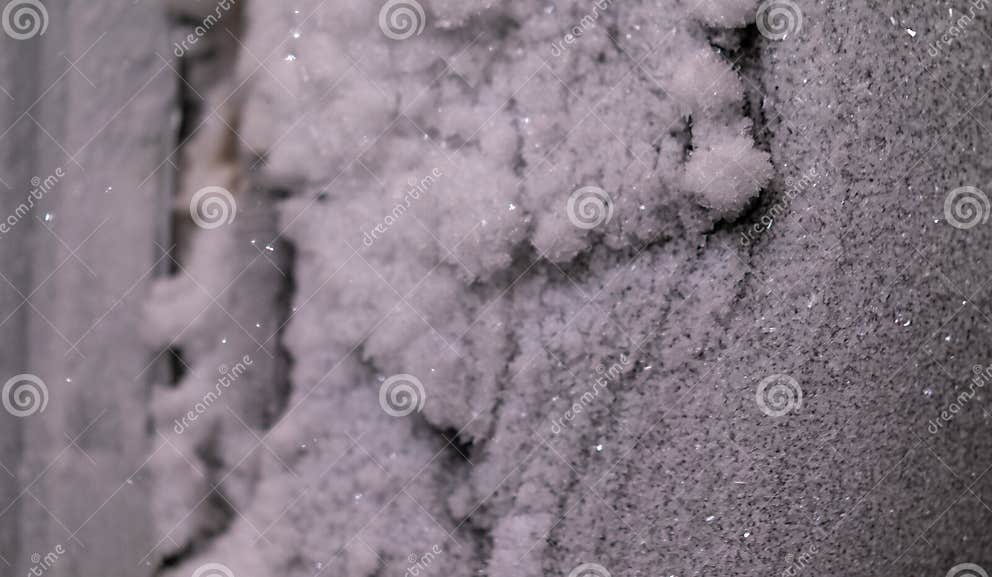 Snow and Ice on a Metal Surface Stock Photo - Image of nature, design ...