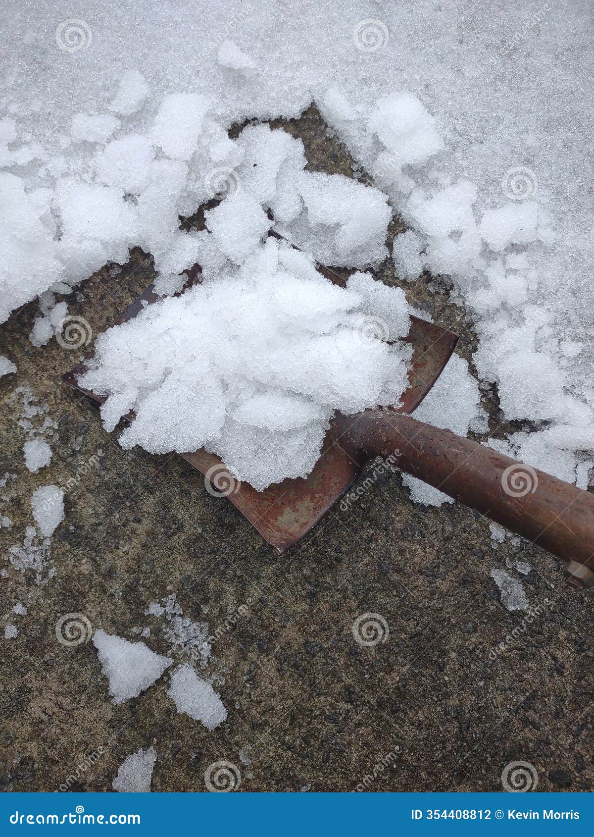Snow and Ice Removal from a Driveway Stock Photo - Image of safety ...