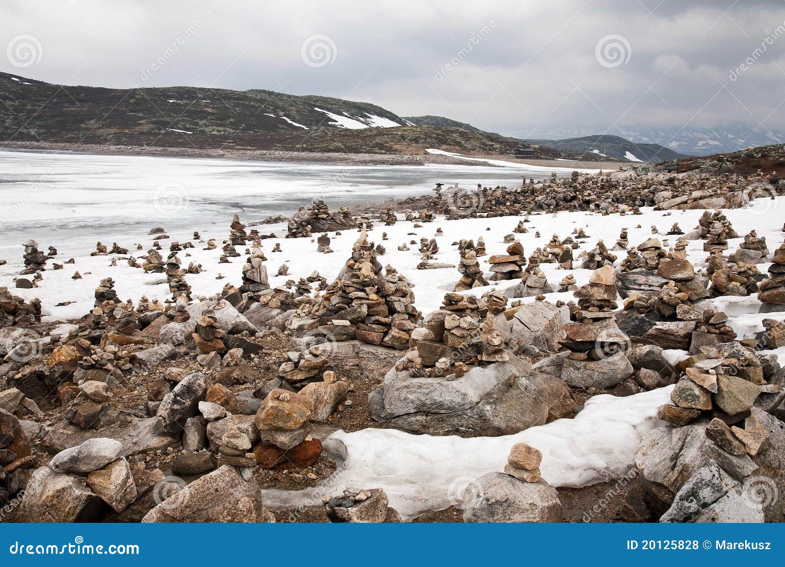 Snow, Ice and Rock Piles are Arranged Stock Photo - Image of outdoor ...
