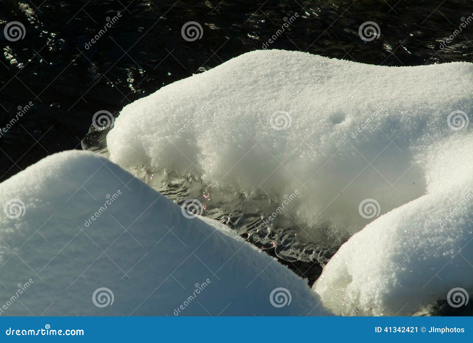 Snow and Ice on a Rocky Stream Stock Image - Image of frost, shape ...