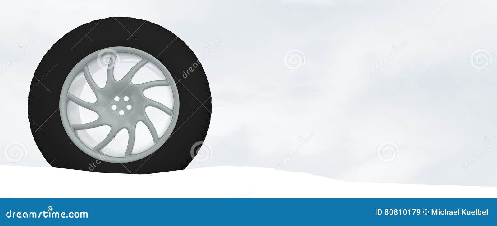Snow Ice Tire Concept 3d Rendering Illustration Stock Illustration ...
