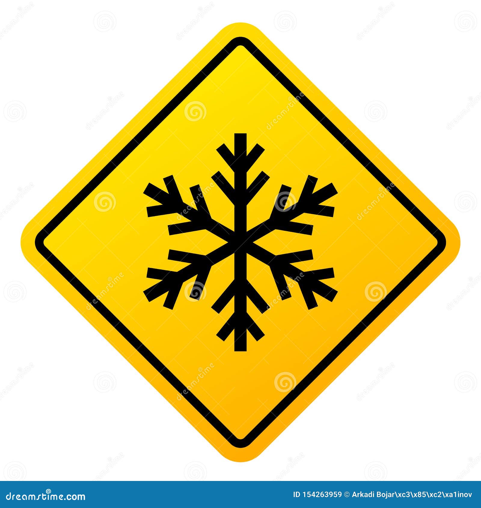 Snow Ice Warning Vector Sign Stock Vector - Illustration of button ...