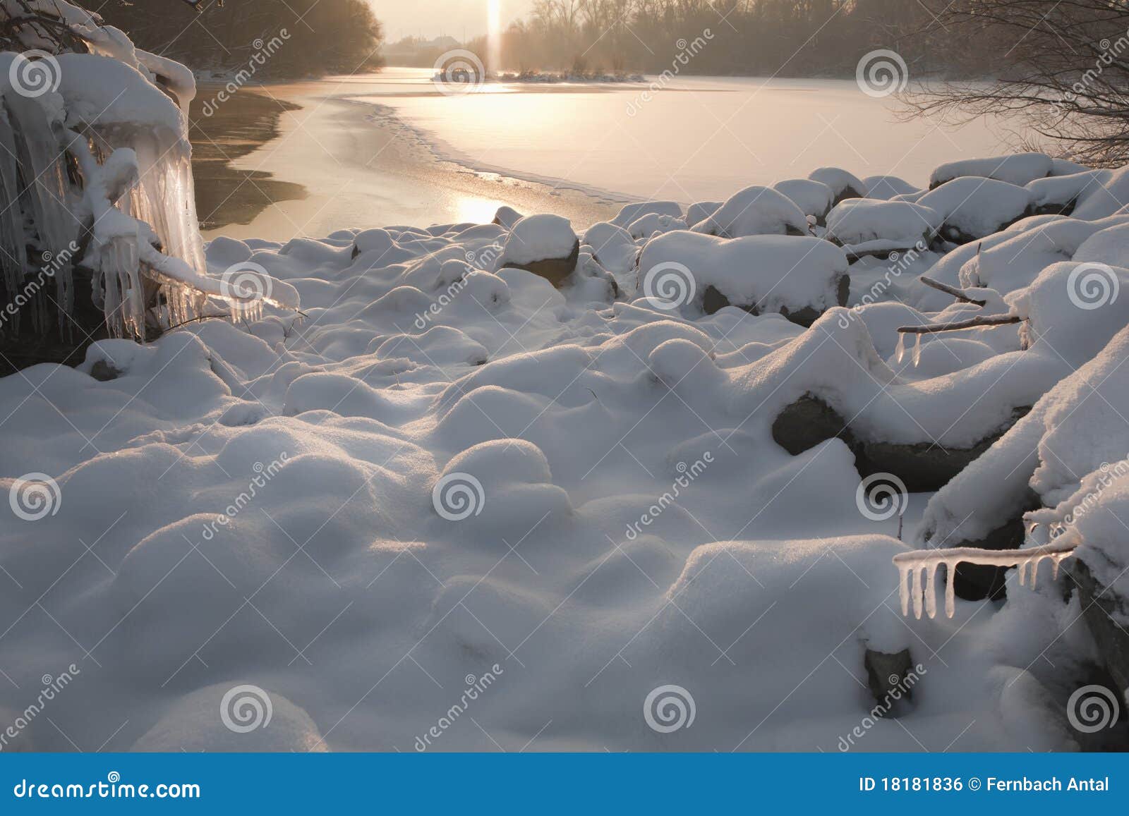 Snow, ice and water 2. stock photo. Image of outdoor - 18181836