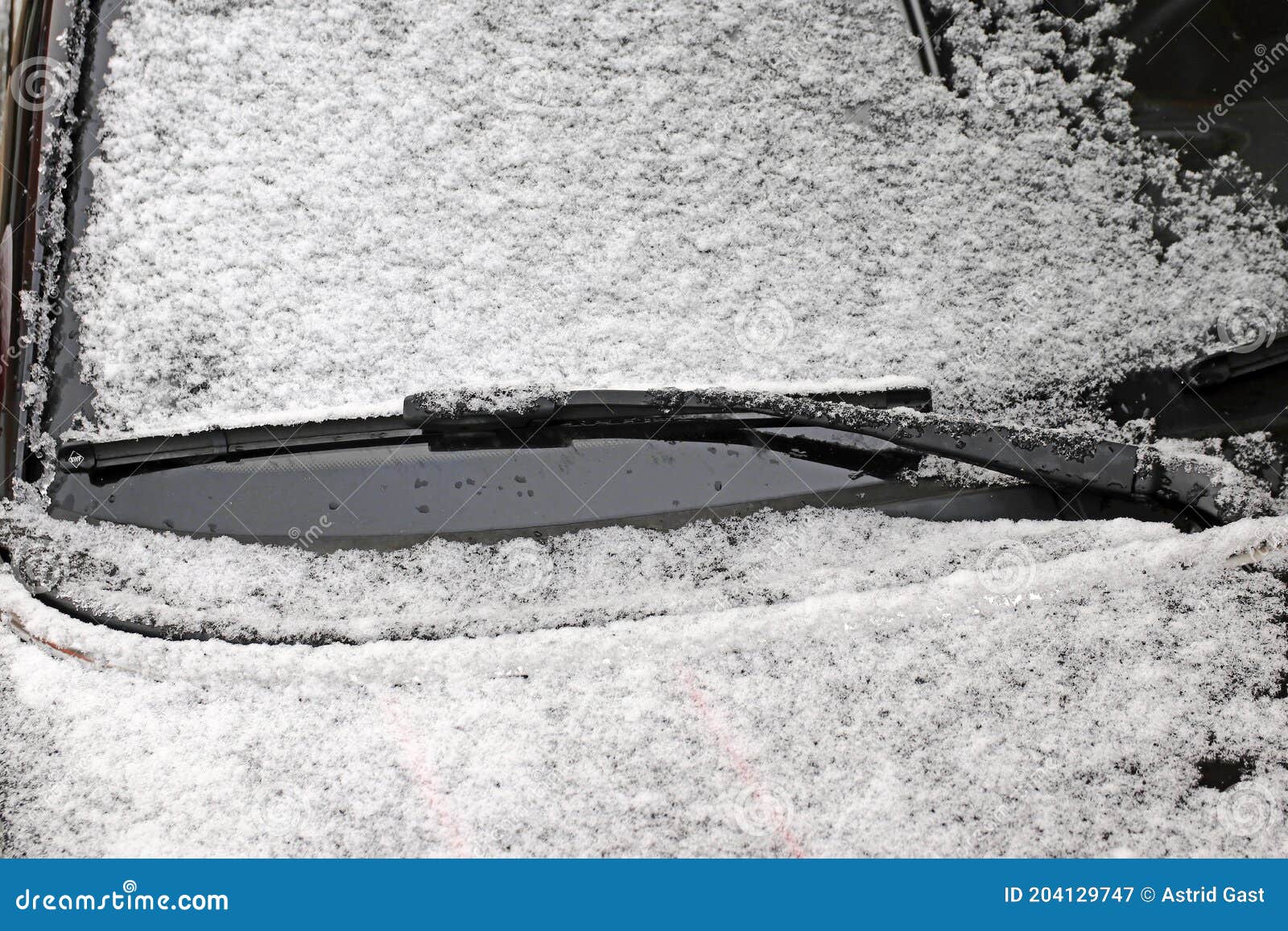 Snow and Ice on the Windshield of a Car Stock Image - Image of freeze ...