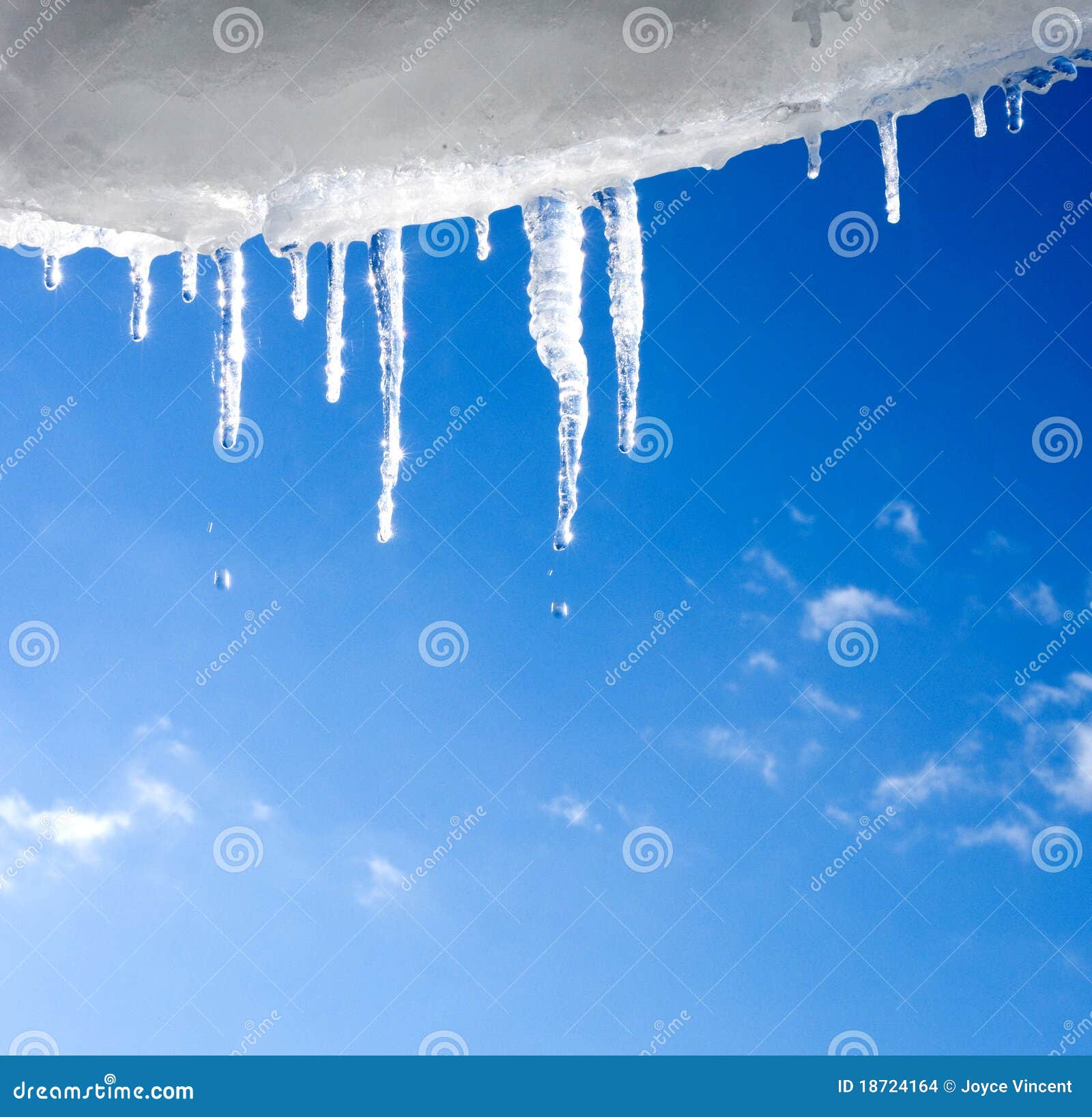 Snow and icicles stock photo. Image of melting, december - 18724164