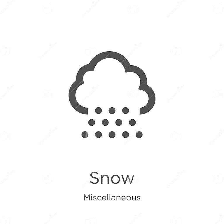 Snow Icon Vector from Miscellaneous Collection. Thin Line Snow Outline ...
