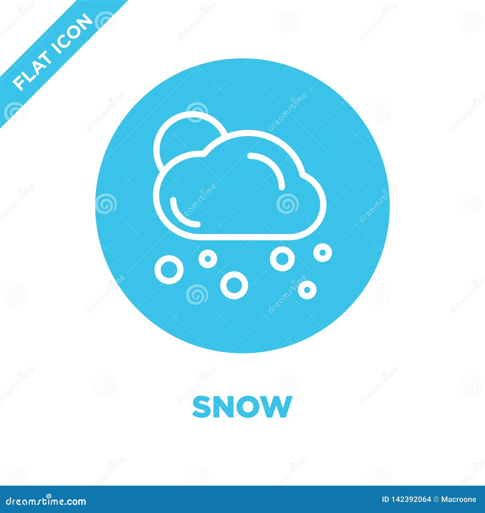 Snow Icon Vector from Seasons Collection. Thin Line Snow Outline Icon ...