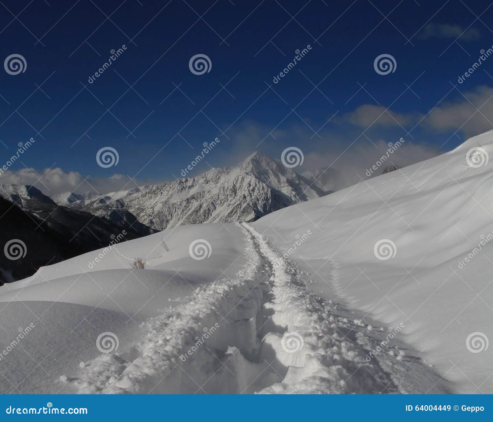 Snow in Italy stock image. Image of calm, sunrise, italy - 64004449