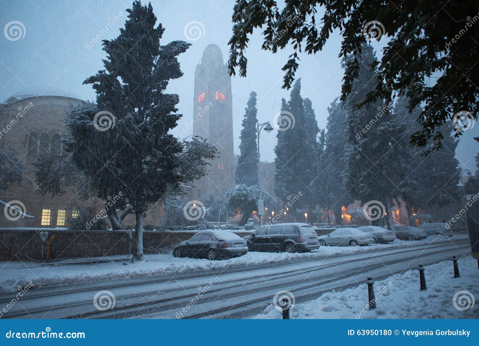 Snow in Jerusalem stock photo. Image of house, cold, israel - 63950180