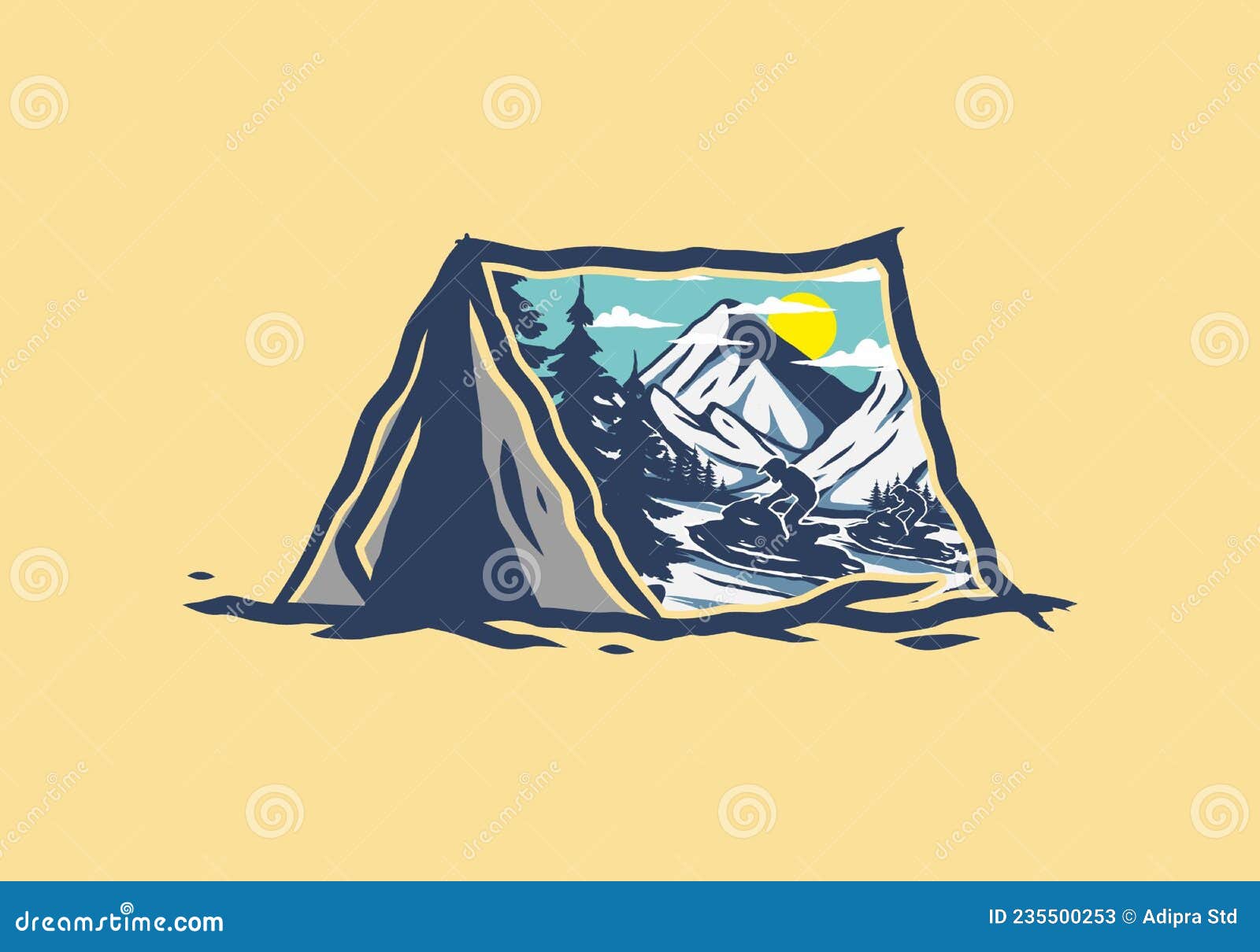 Snow Jet Ski Illustration Graphic Stock Vector - Illustration of design ...