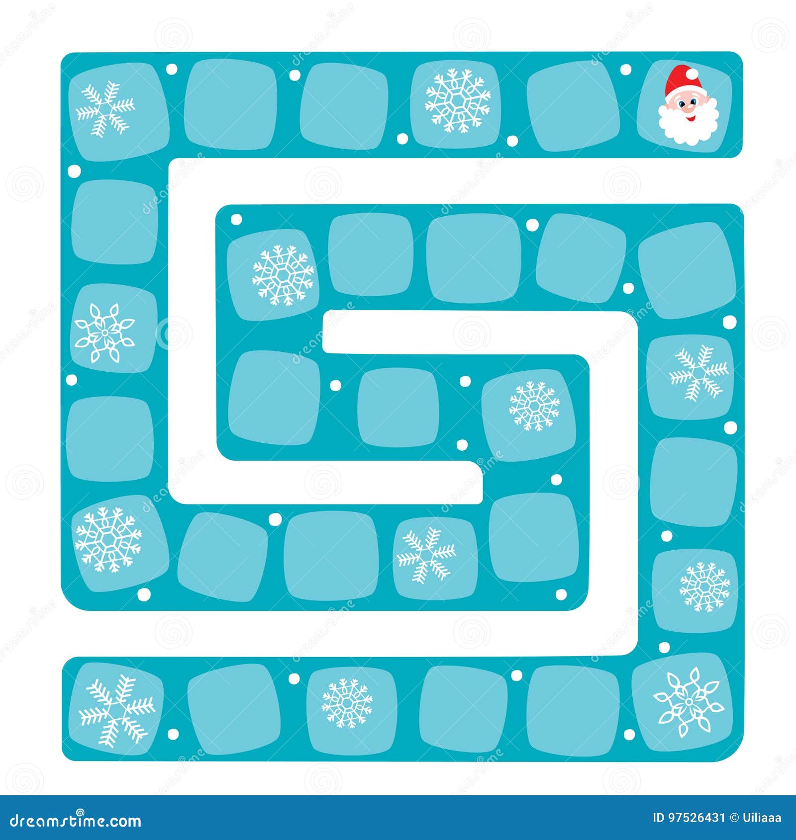 Snow Labyrinth. Vector Illustration of a Board Game Stock Vector ...