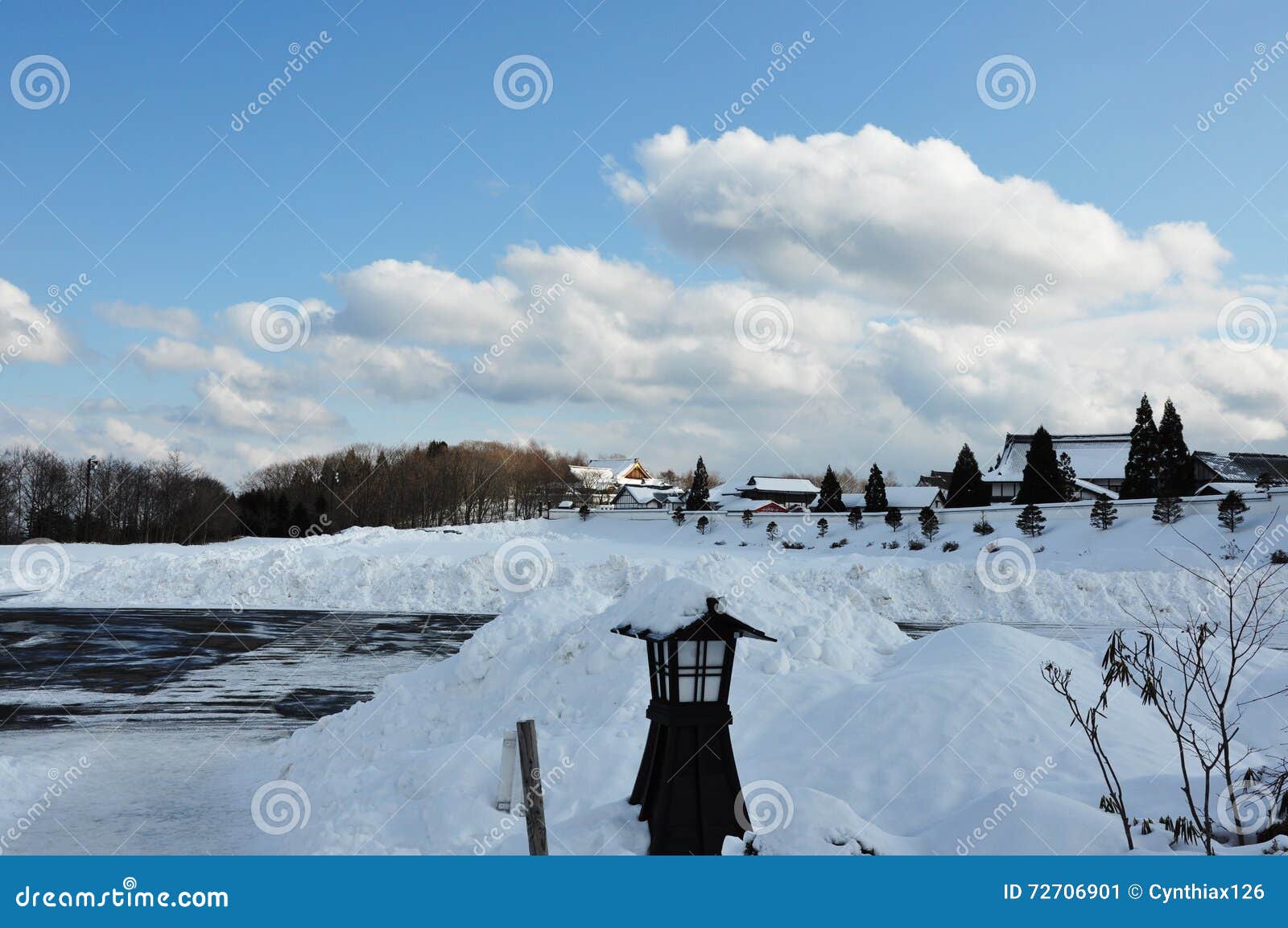 Snow landscape in Japan editorial photo. Image of sights - 72706901