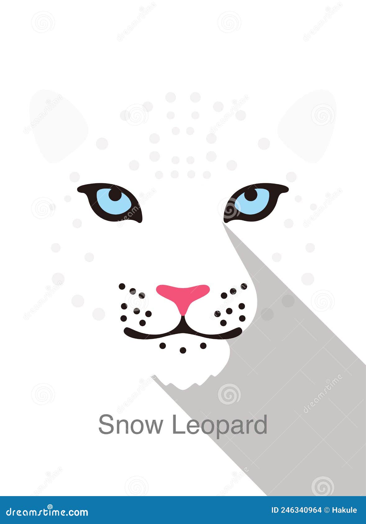 Snow Leopard Face Flat Icon Simple Design, Vector Illustration Stock ...