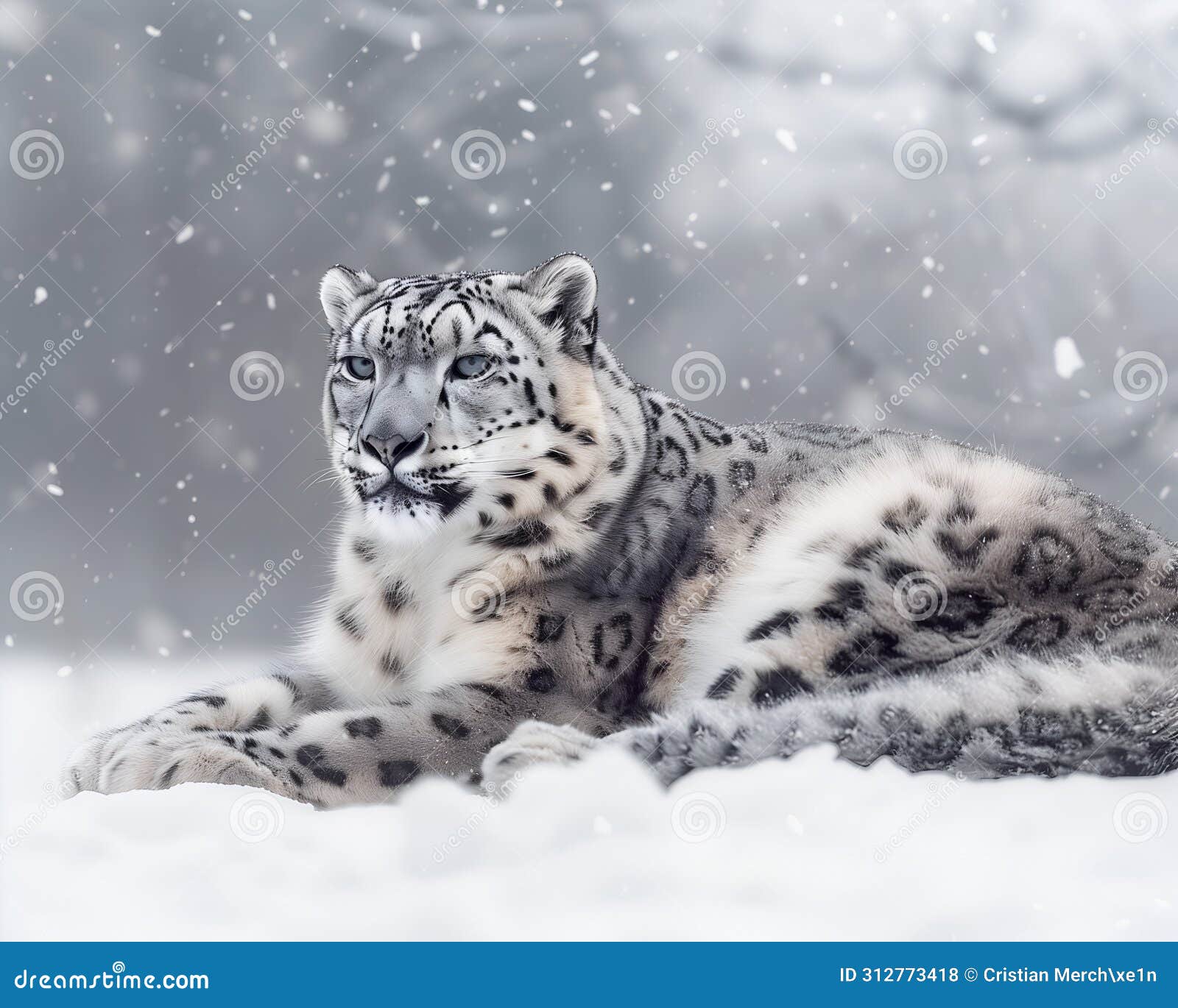 Snow Leopard from himalaya stock illustration. Illustration of lonely ...