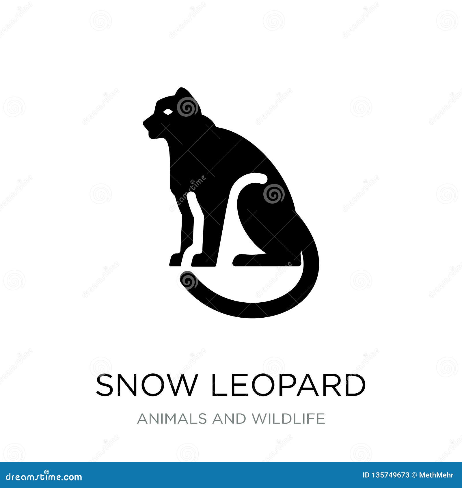 Snow Leopard Icon in Trendy Design Style. Snow Leopard Icon Isolated on ...