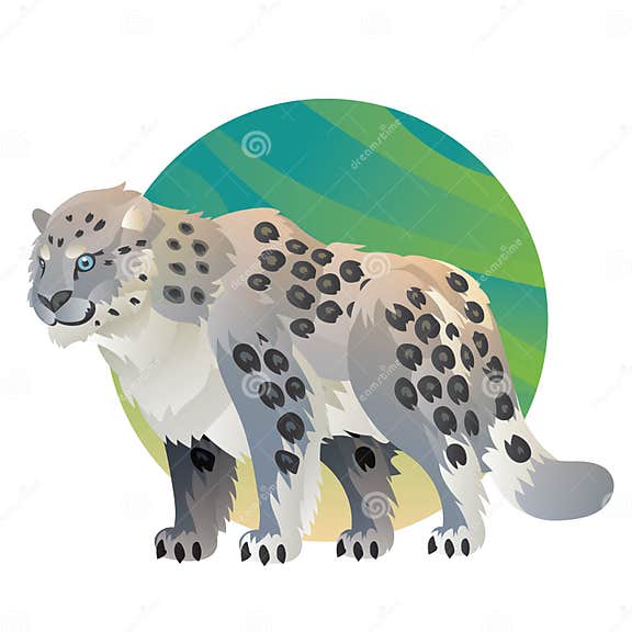 A Snow Leopard Illustration. Stock Vector - Illustration of wildlife ...