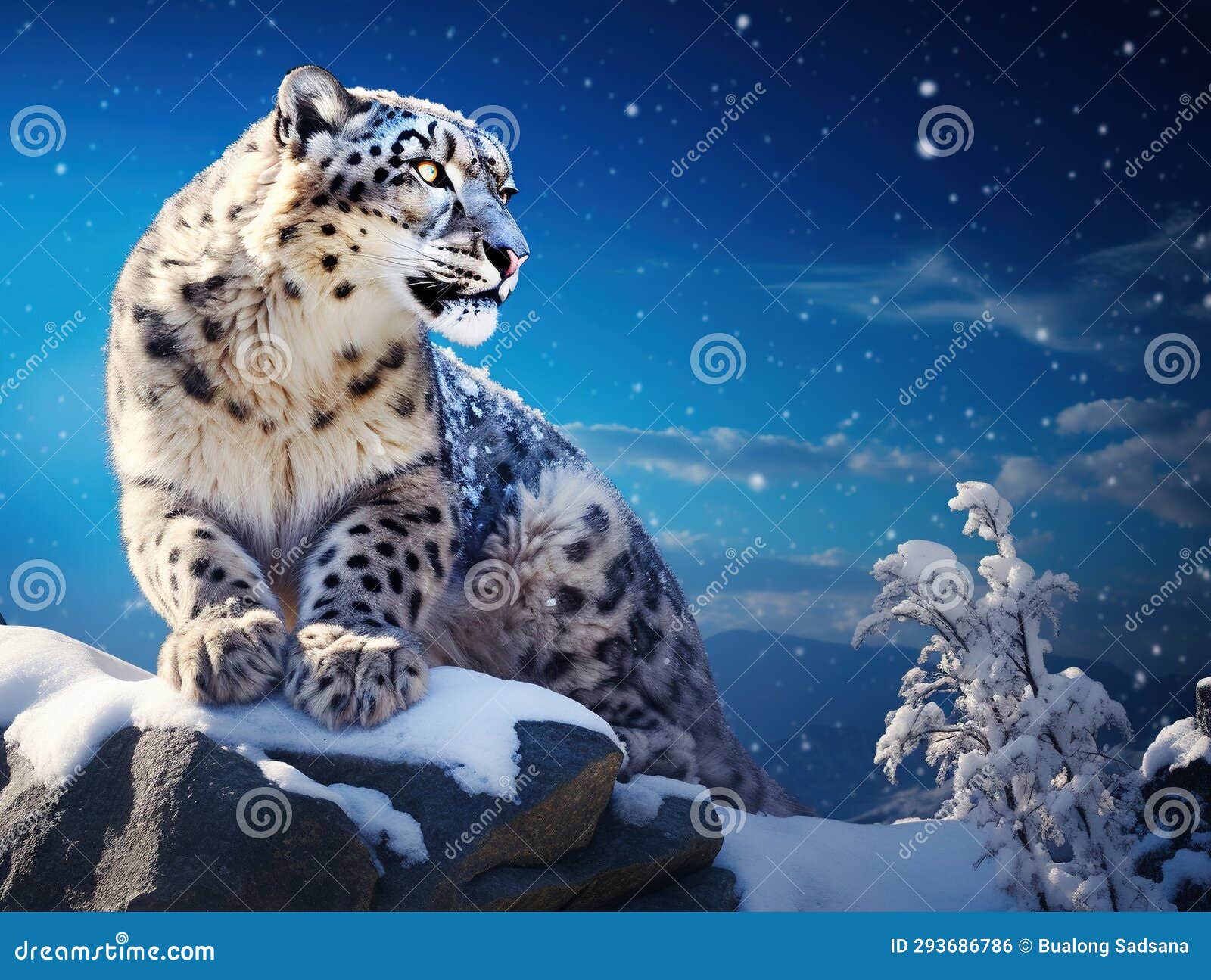 Ai Generated Illustration Wildlife Concept of Snow Leopard Stock ...