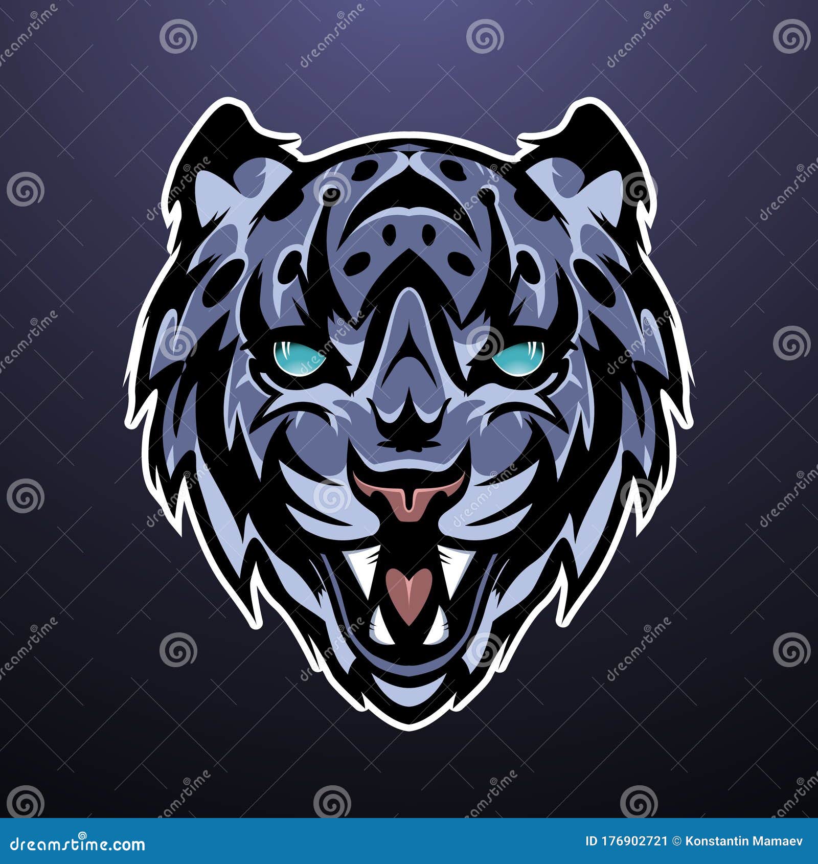 Angry Snow Leopard Irbis Cat Sketch, Hyper Realistic Drawing Royalty ...