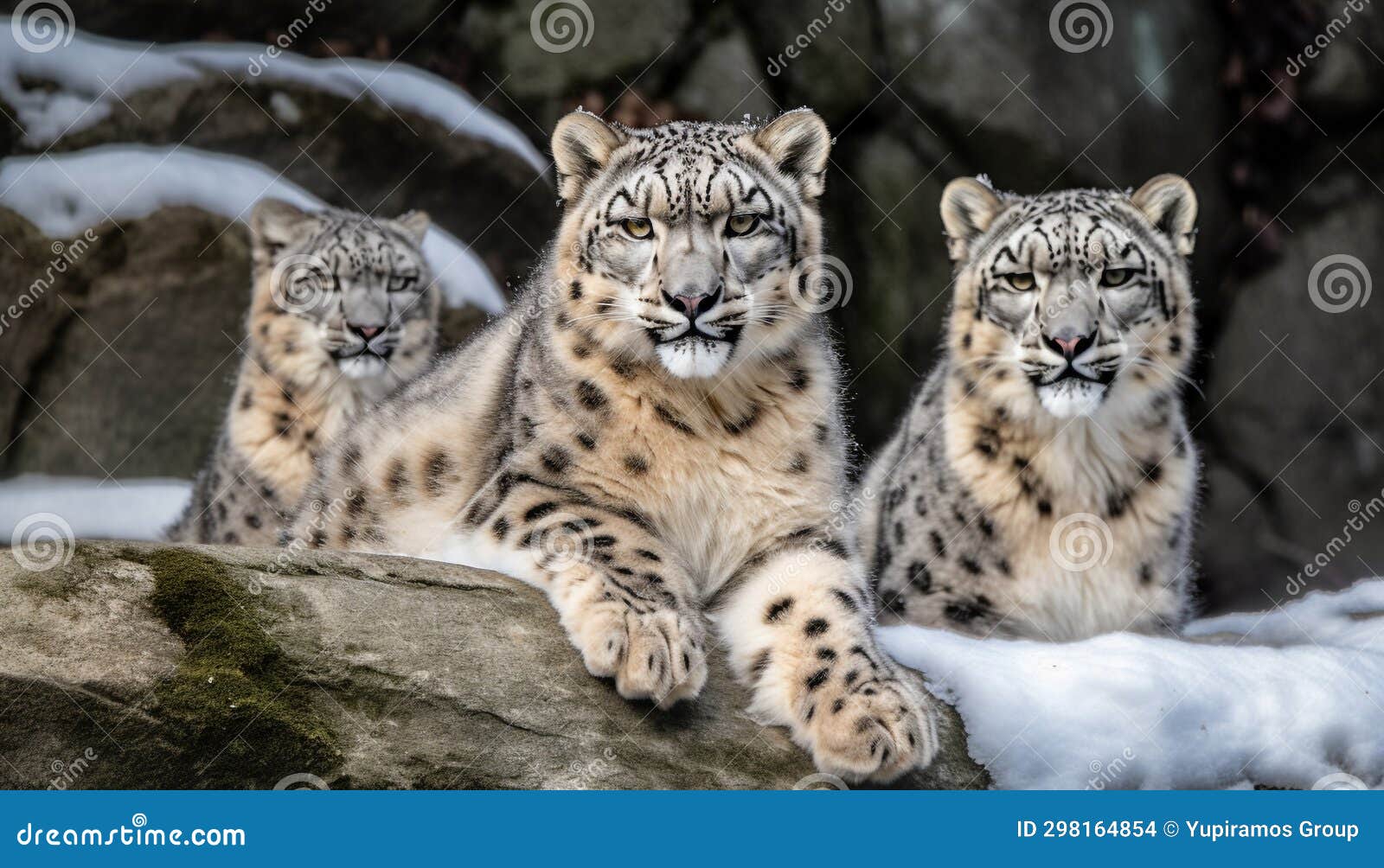 Snow Leopard Staring, Majestic, in the Wilderness Generated by AI Stock ...