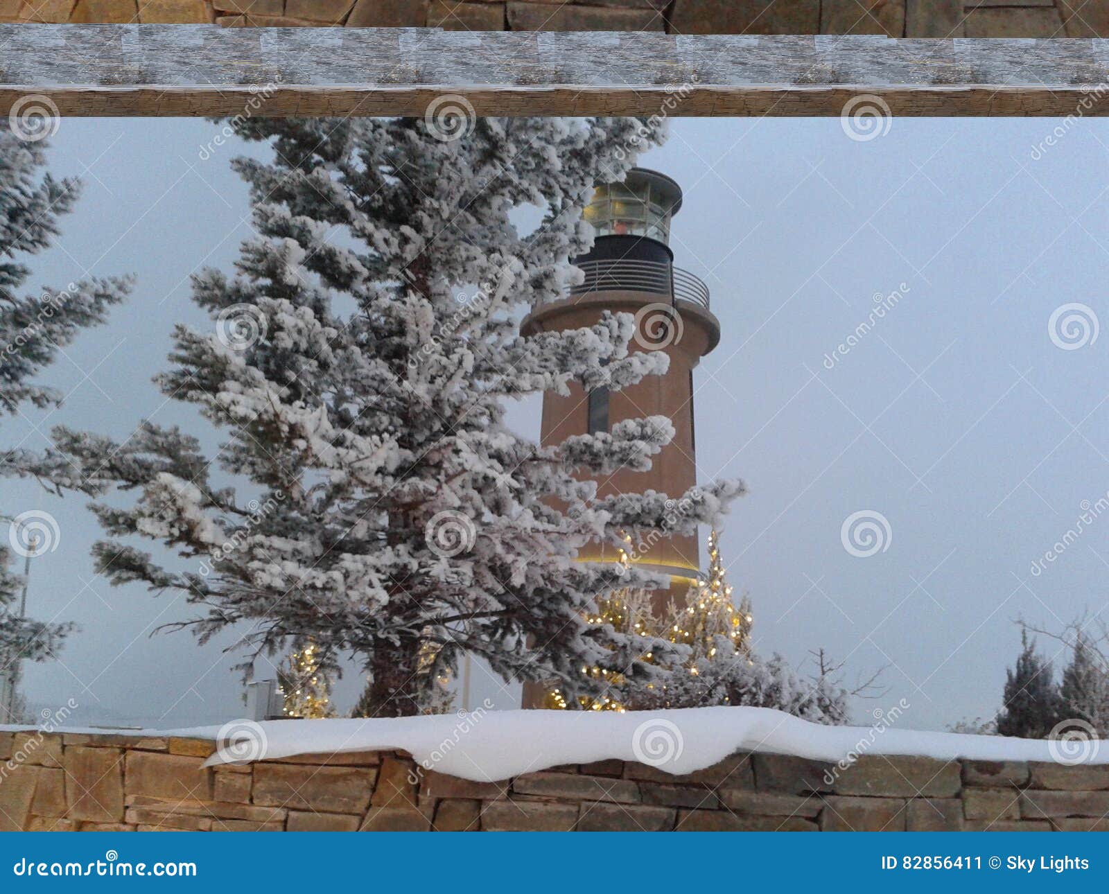 Snow lighthouse stock image. Image of snow, lighthouse - 82856411