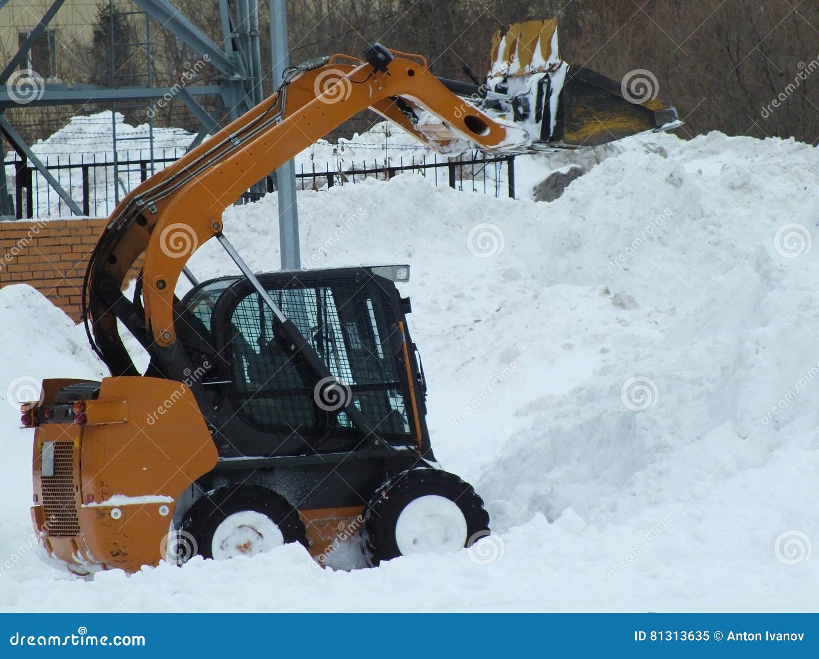 Snow loader stock image. Image of tractor, machinery - 81313635