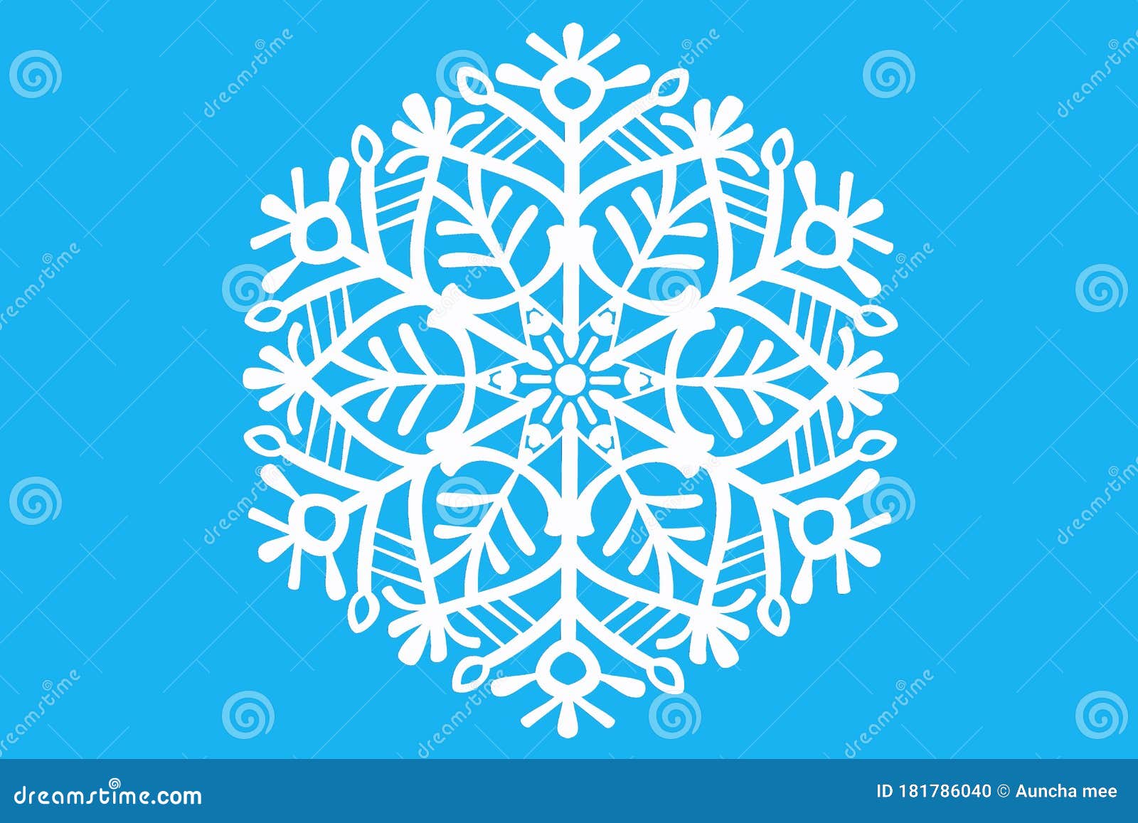 Snow Logo on Blue Background. Stock Illustration - Illustration of ...