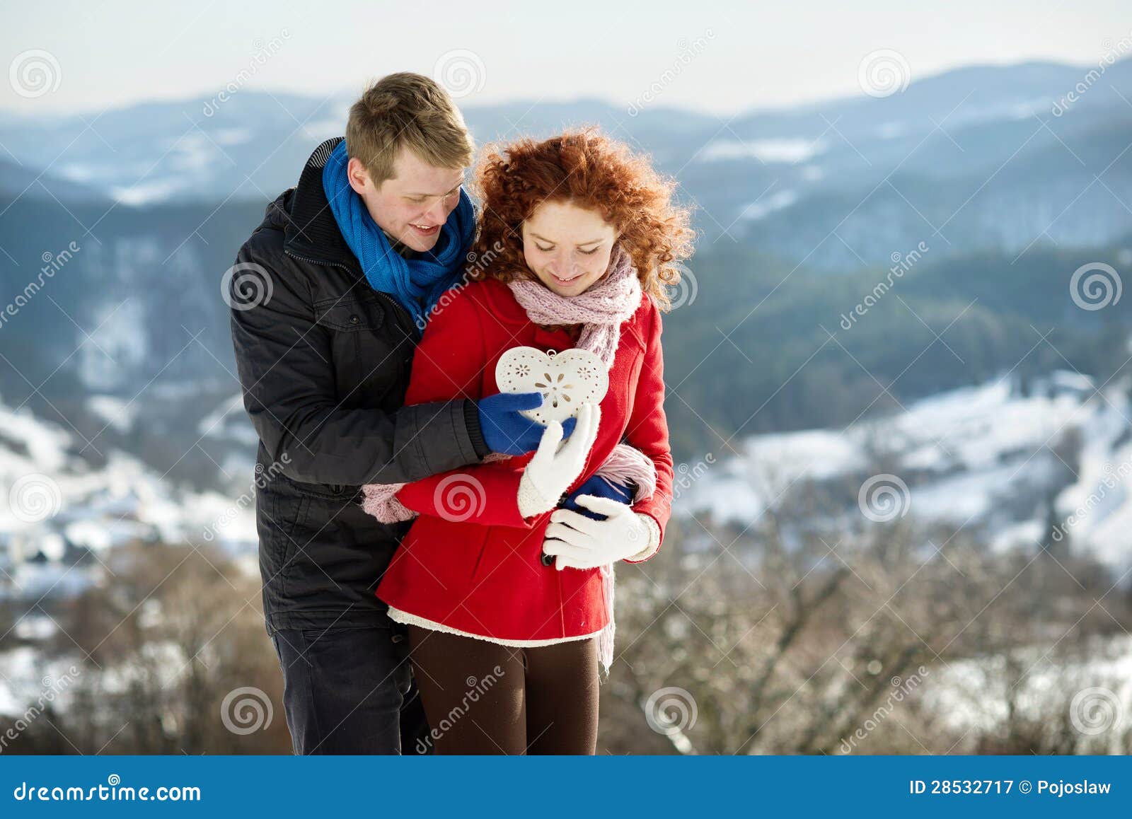 Snow love stock image. Image of couple, park, lifestyle - 28532717