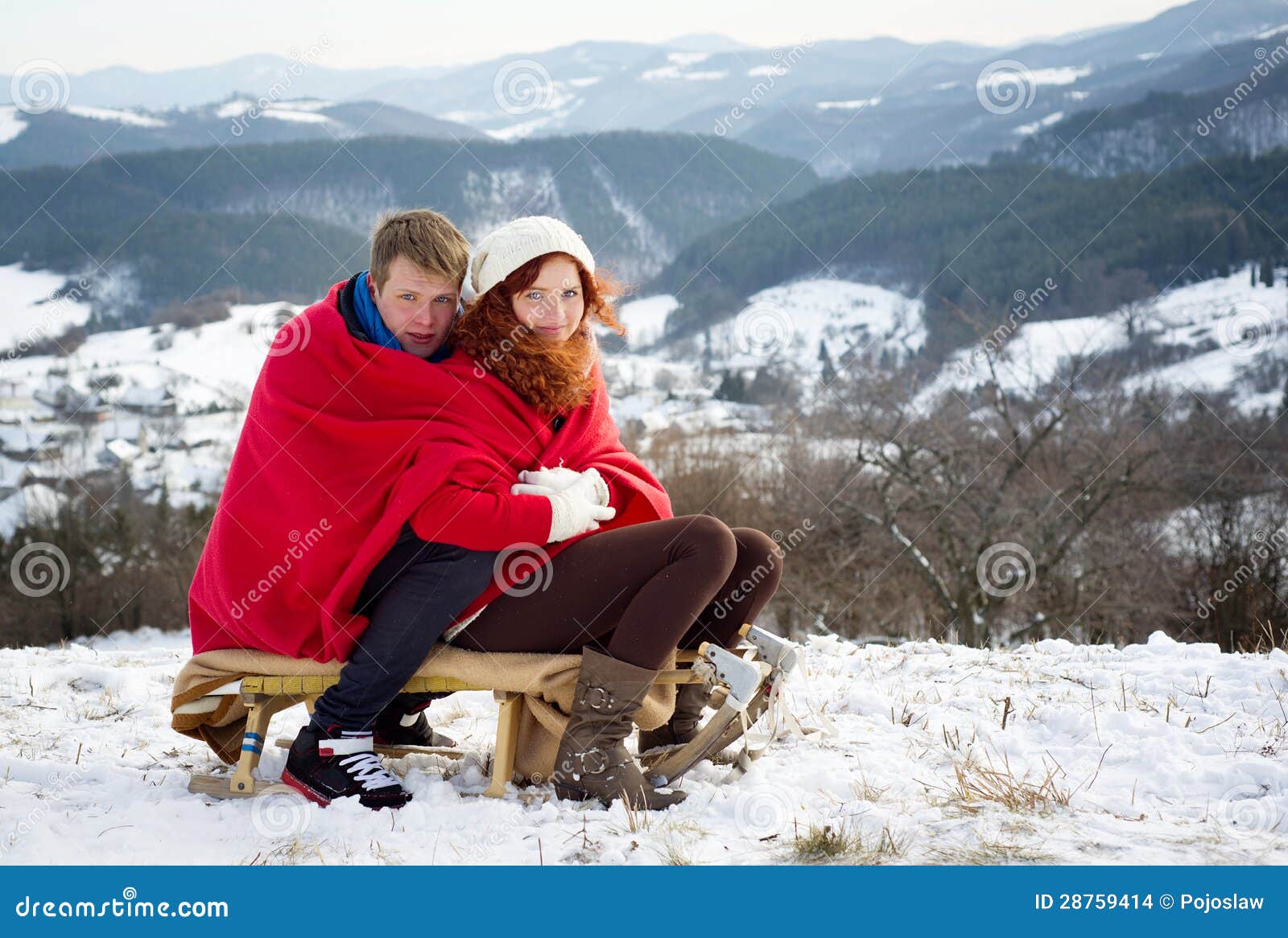 Snow love stock photo. Image of people, caucasian, romantic - 28759414