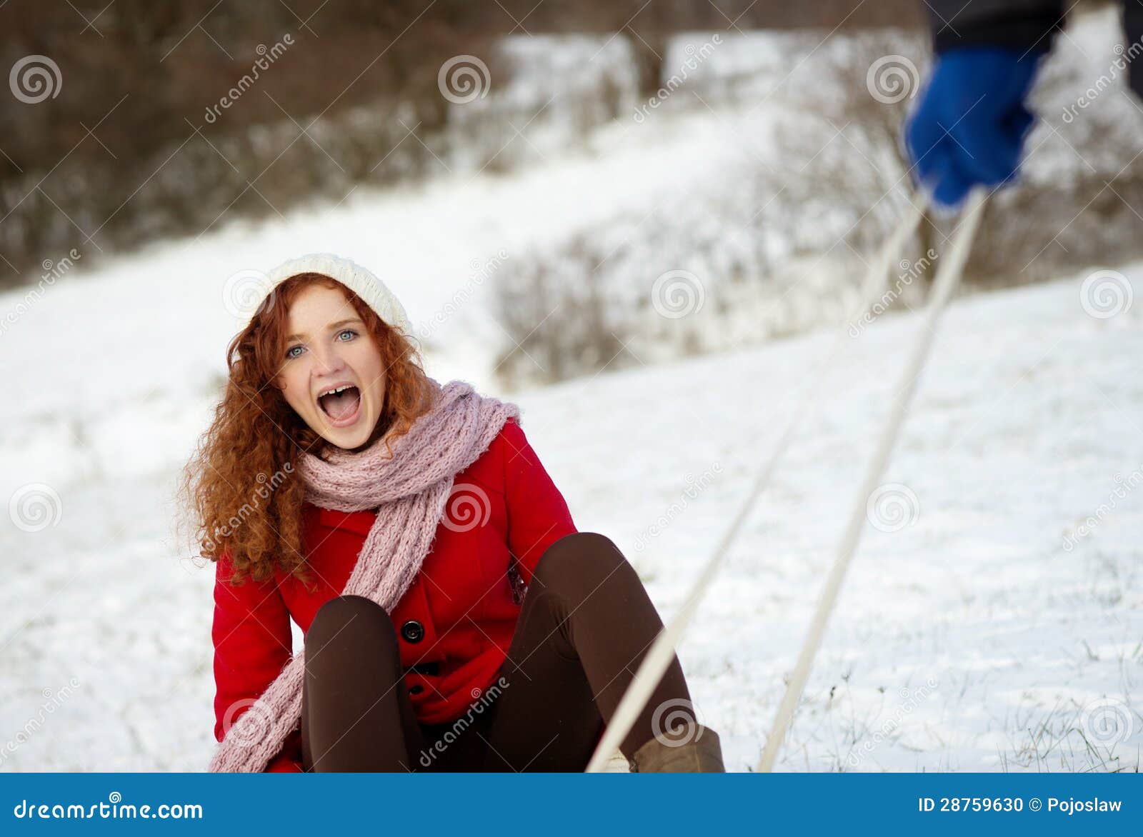 Snow love stock photo. Image of nature, sledge, women - 28759630