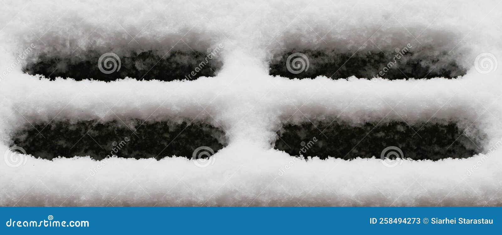 Snow is Lying on a Metal Grid Stock Image - Image of background, cold ...