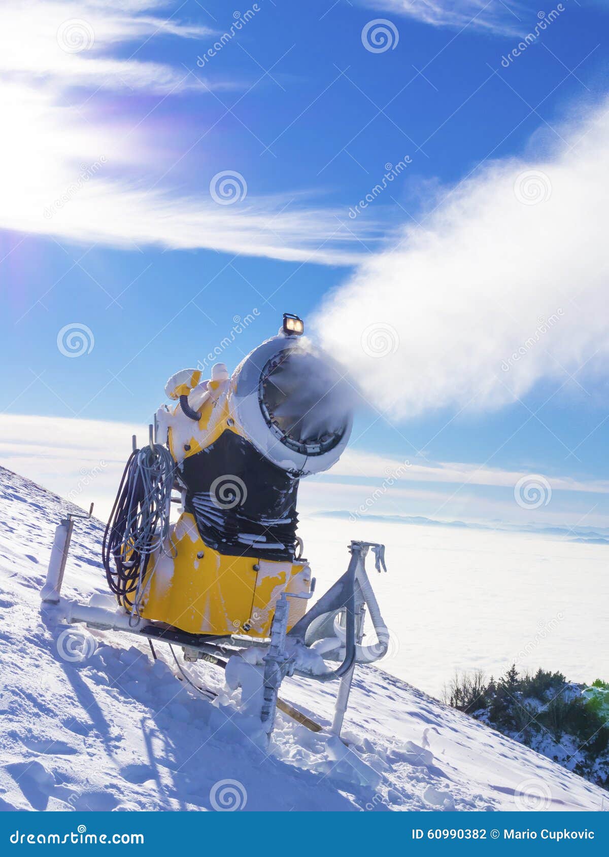 Snow machine gun stock photo. Image of austria, high - 60990382