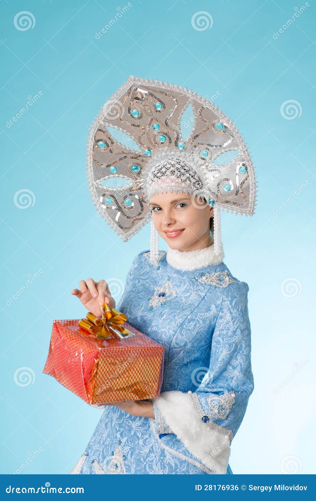 Snow-maiden stock photo. Image of russian, isolated, happiness - 28176936