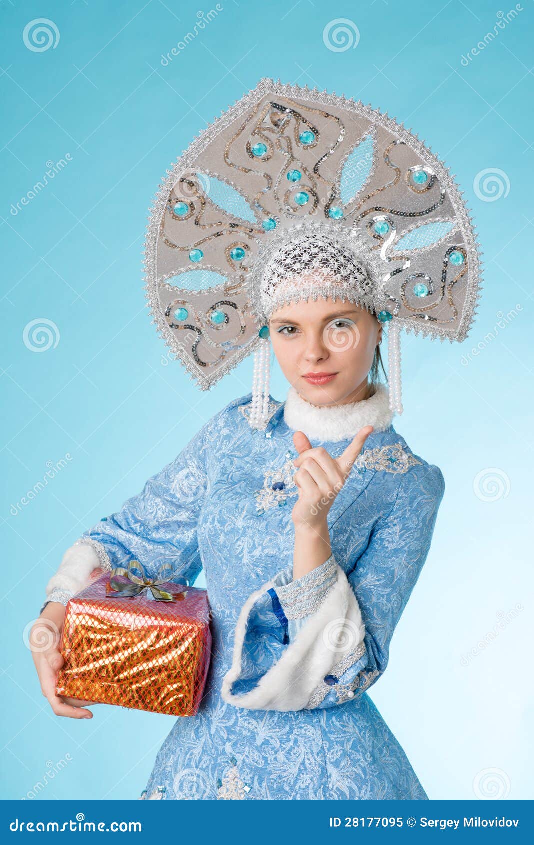 Snow-maiden stock image. Image of gift, celebration, pretty - 28177095
