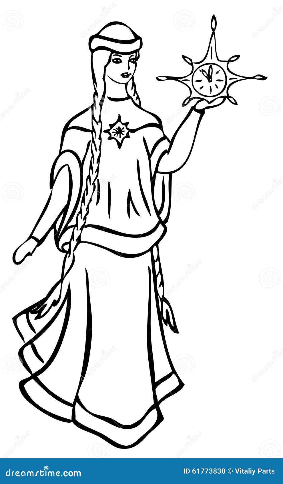 Snow Maiden stock vector. Illustration of holidays, drawing - 61773830