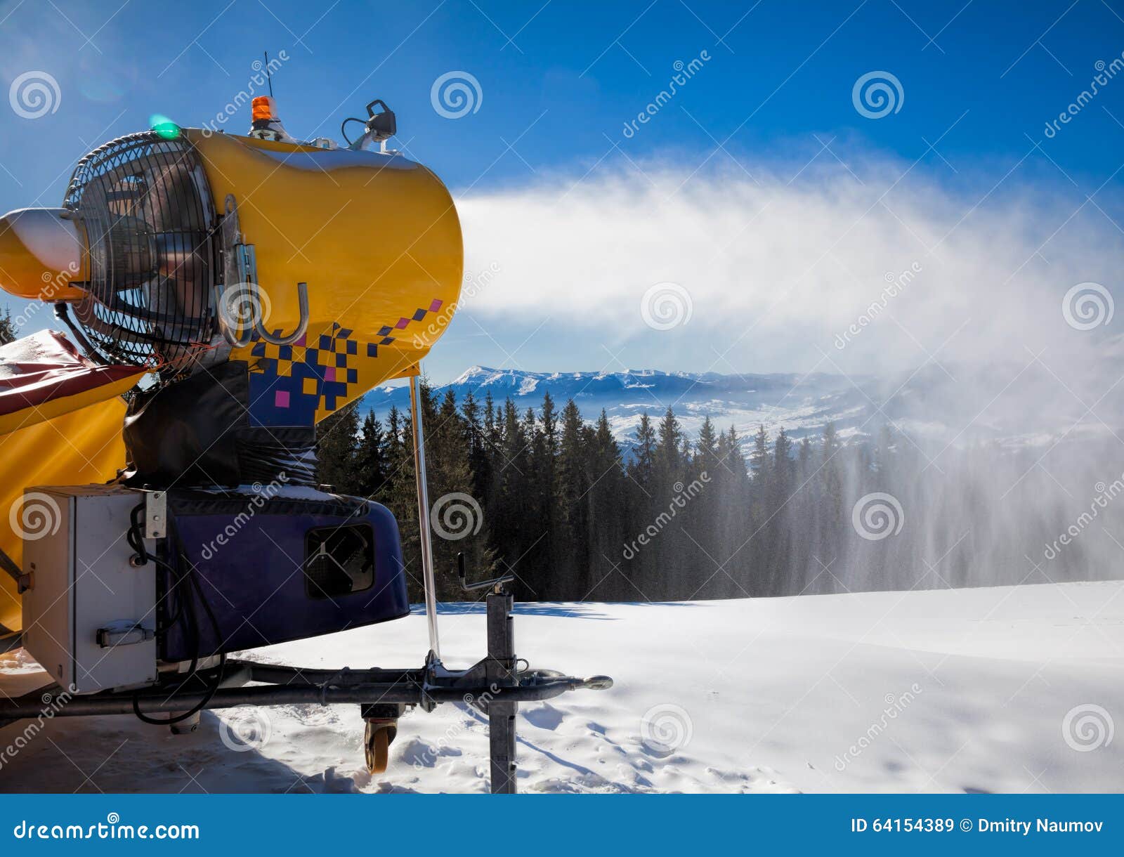 Snow making gun stock image. Image of orange, snowcannon - 64154389