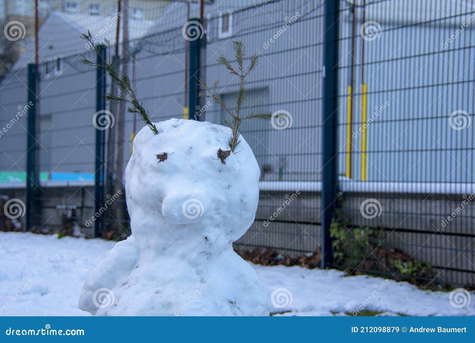 Snow Man Animal during 2021 Snow Storm in Berlin Germany Stock Image ...