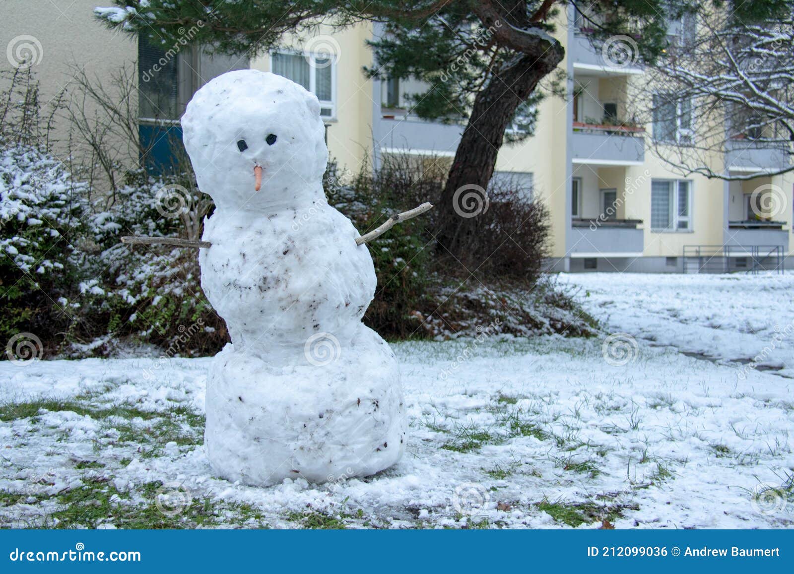 Snow Man during 2021 Snow Storm in Berlin Germany Stock Photo - Image ...