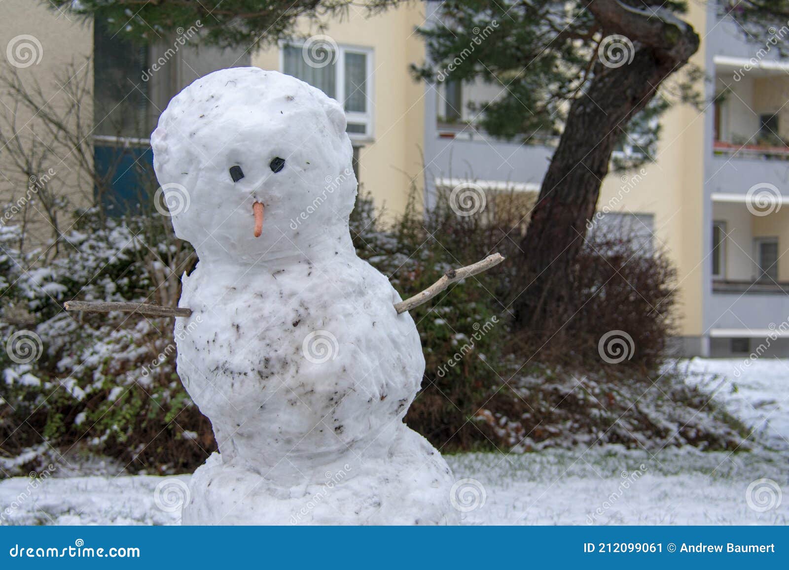 Snow Man during 2021 Snow Storm in Berlin Germany Stock Image - Image ...