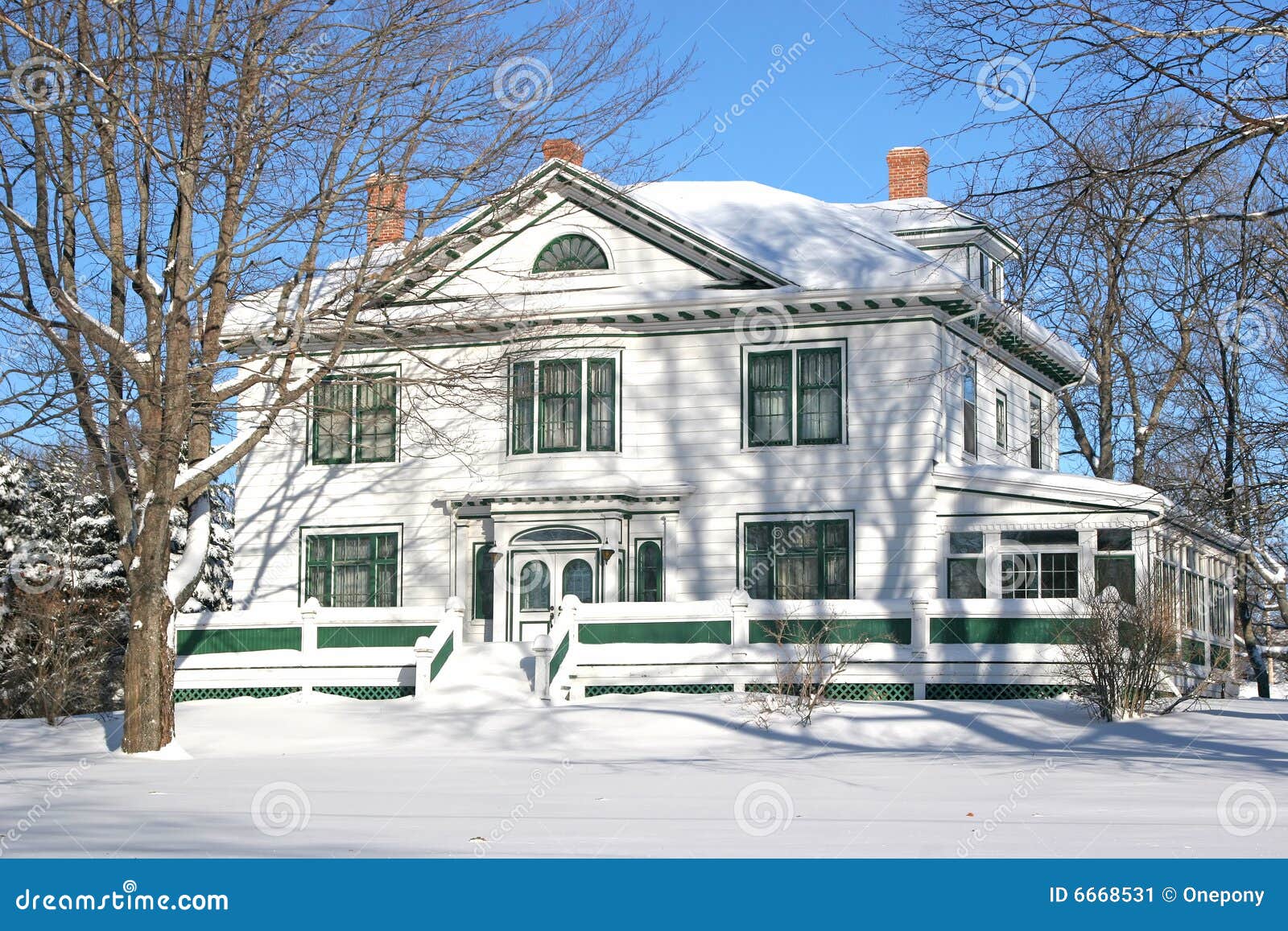 Snow Mansion stock image. Image of houses, home, estate - 6668531