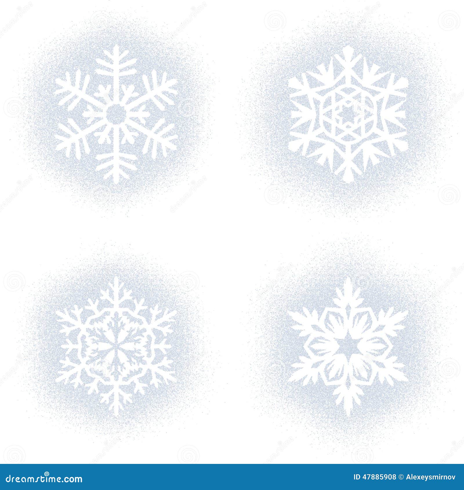 Snow Mark of Snowflakes on White Set Stock Illustration - Illustration ...