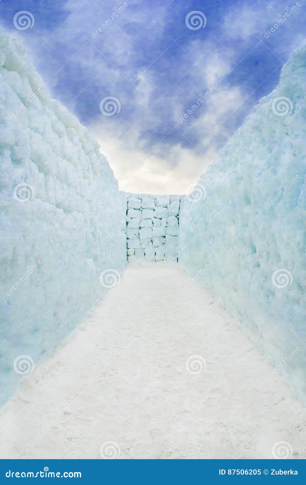 Snow Maze End stock image. Image of mystical, closed - 87506205
