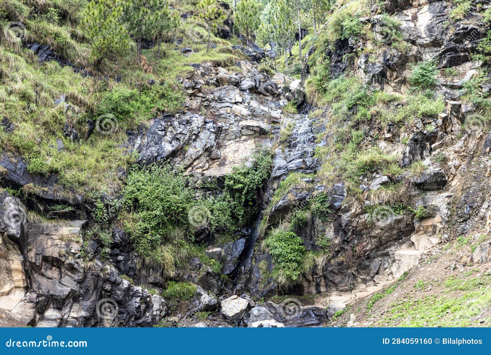 Snow Melting Water Streams in the Mountain Valley Stock Photo - Image ...
