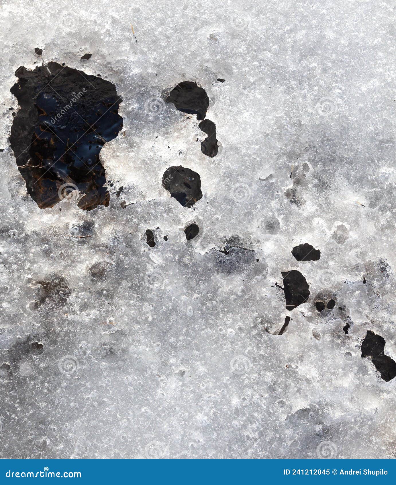 Snow Melts on the Ground in Spring. Stock Image - Image of abstract ...
