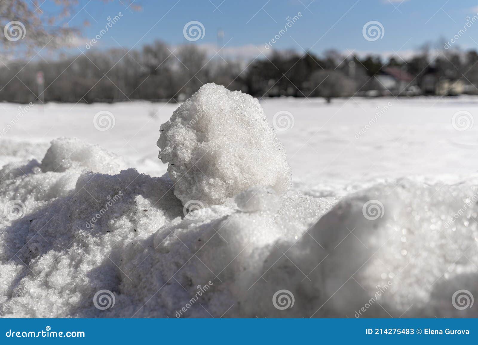 The Snow Melts Under the Rays of the Spring Sun Stock Image - Image of ...