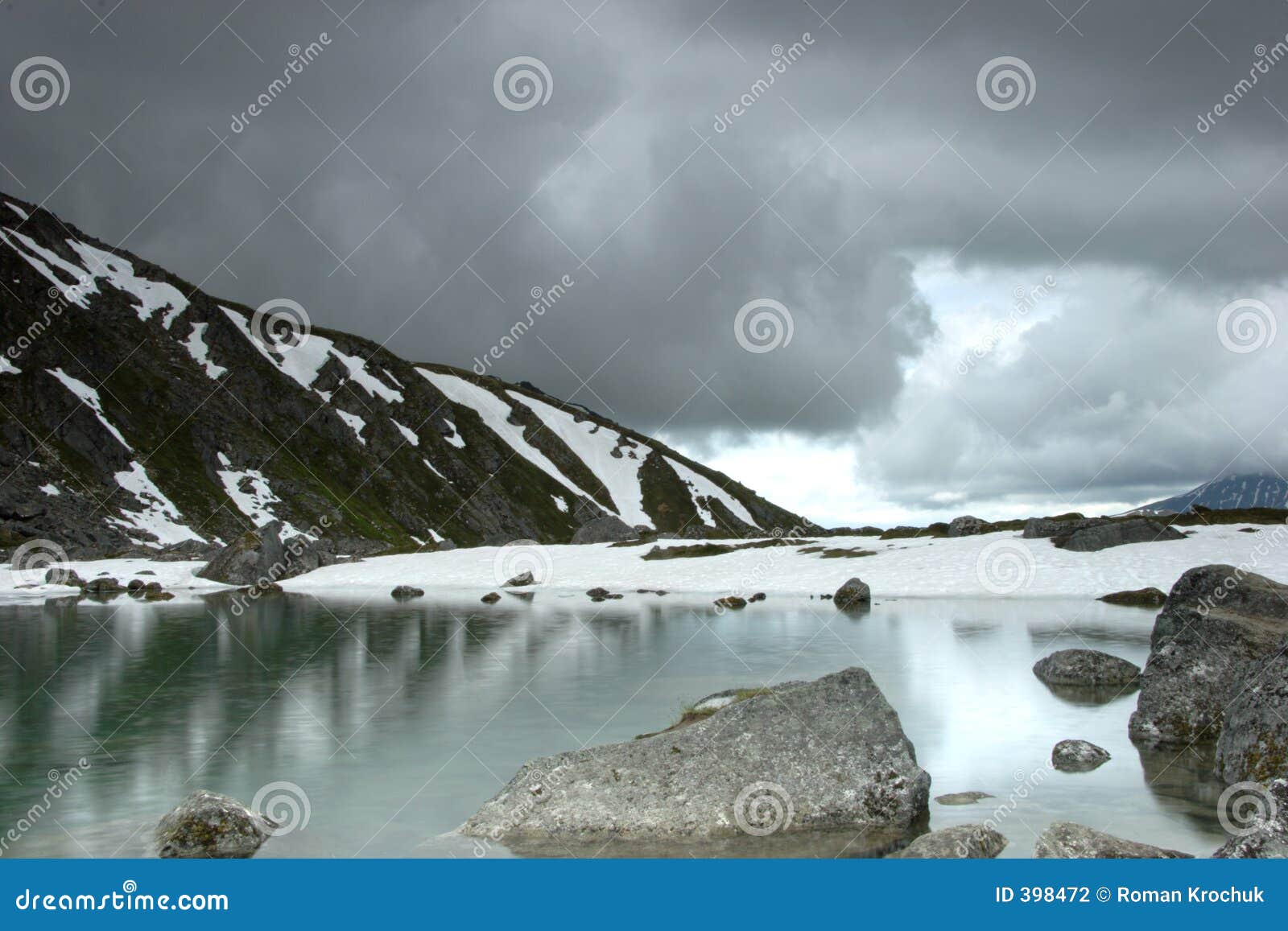 Snow in the Middle of Summer Stock Photo - Image of rain, reflection ...