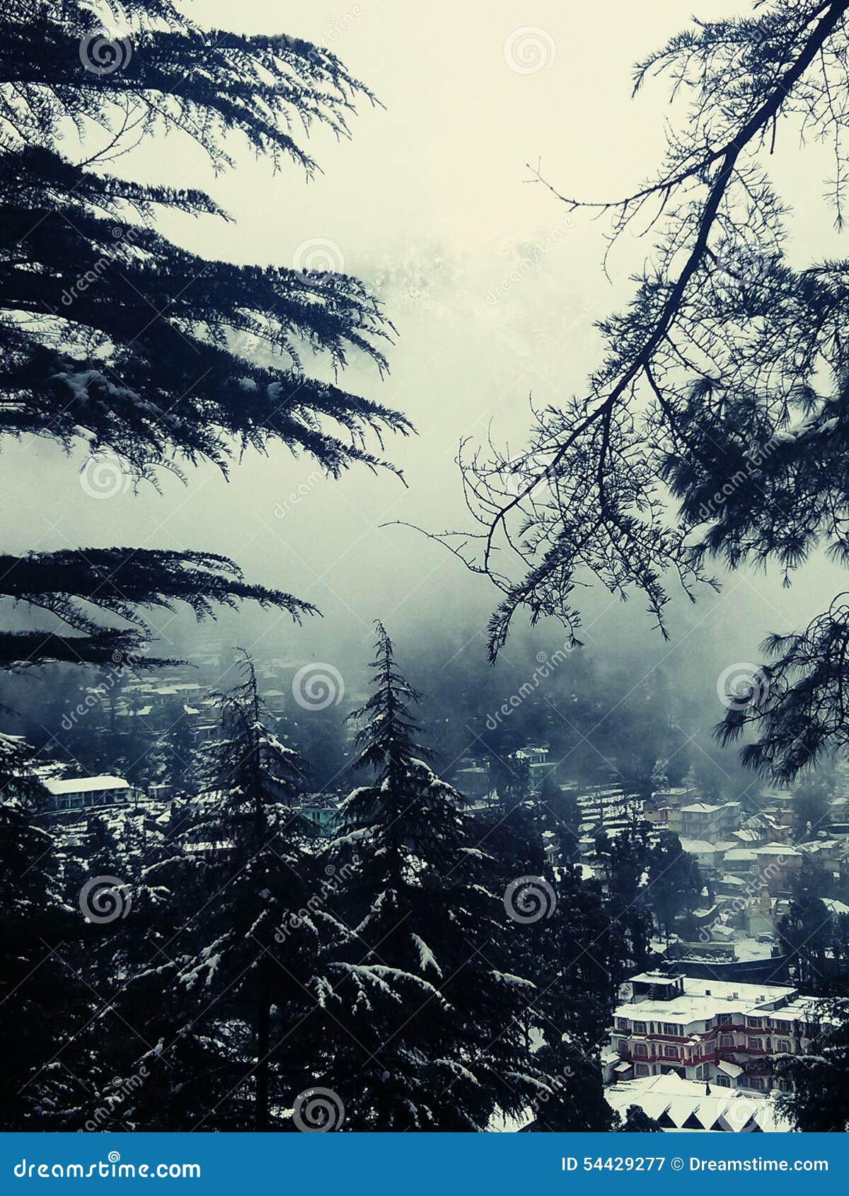 Snow and Mist on Mountains in India Stock Image - Image of mountains ...